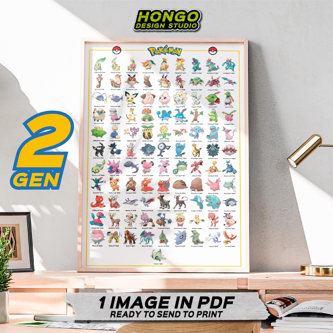 Pokémon 2DA Generation - Poster, Wall Art, Japanese Anime Canvas, Kids ...