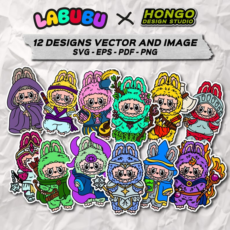 LABUBUVERSE - 12 Digital Files,high Definition Vectorized, Jpg, Png ...