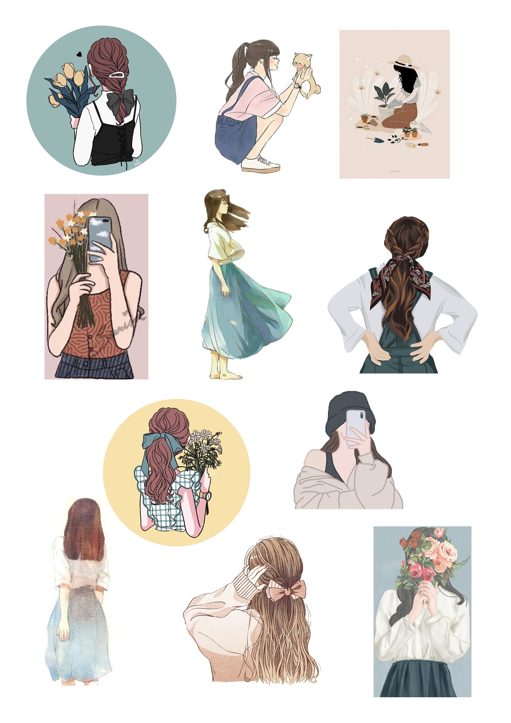 100 Pcs Stickers People Stickers for Journaling Aesthetic Girl - Etsy