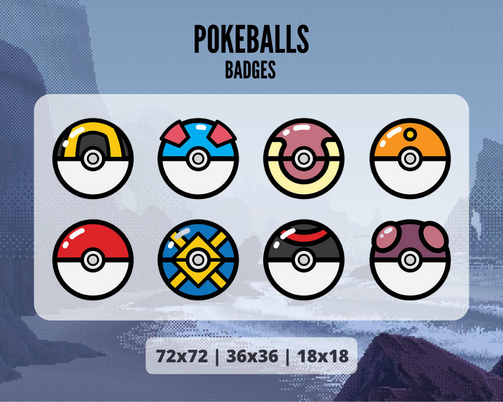 Pokeballs Pokeballs Master Ball Sub / Bit Badges Badges for Twitch ...