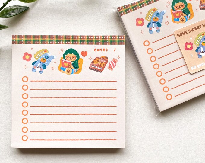 Home Sweet Home Memopad to Do, Aesthetic, Cute, Kawaii, Notepad, Korean ...