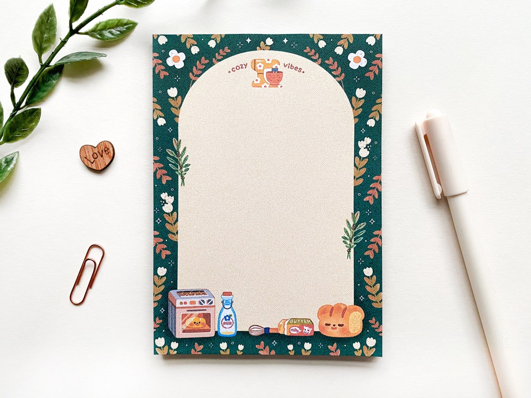 A5,A6 Cozy Bakery Memopad With a Cardboard Backing / Cute, Kawaii ...