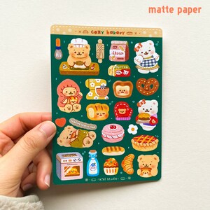 Cozy Bakery Sticker Sheet Cute, Kawaii, Aesthetic, Bear, Bread, Baking ...