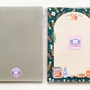 A5,A6 Cozy Bakery Memopad With a Cardboard Backing / Cute, Kawaii ...