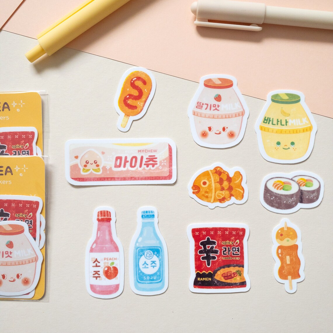 10 Korean Snacks Sticker Pack Water Resistance Laminated Die | Etsy