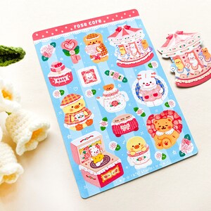 Rose Core Sticker Sheet Cute, Kawaii, Aesthetic, Cozy, Bear, Rabbit ...