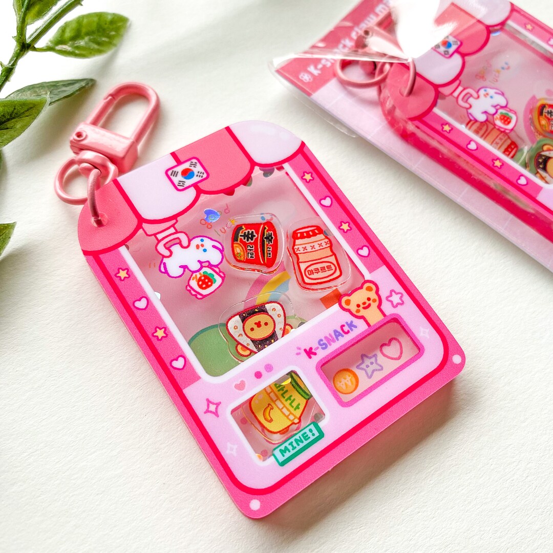 K-snack Claw Machine Shaker Keyring Korean Keychain, Charms, Kawaii ...