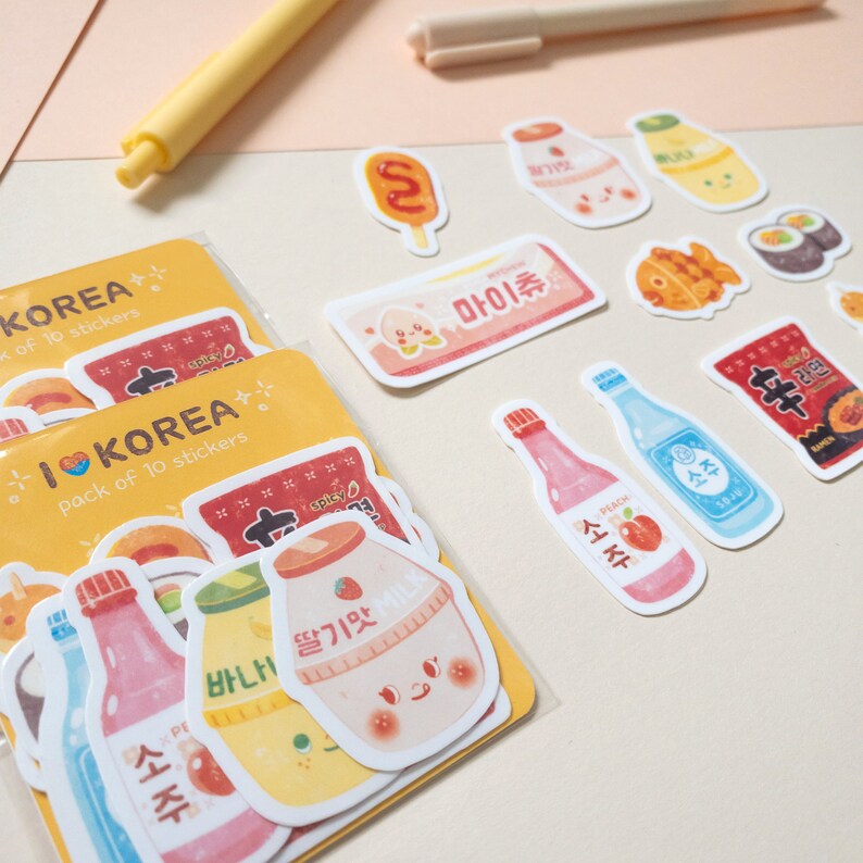 10 Korean Snacks Sticker Pack Water Resistance Laminated Die - Etsy