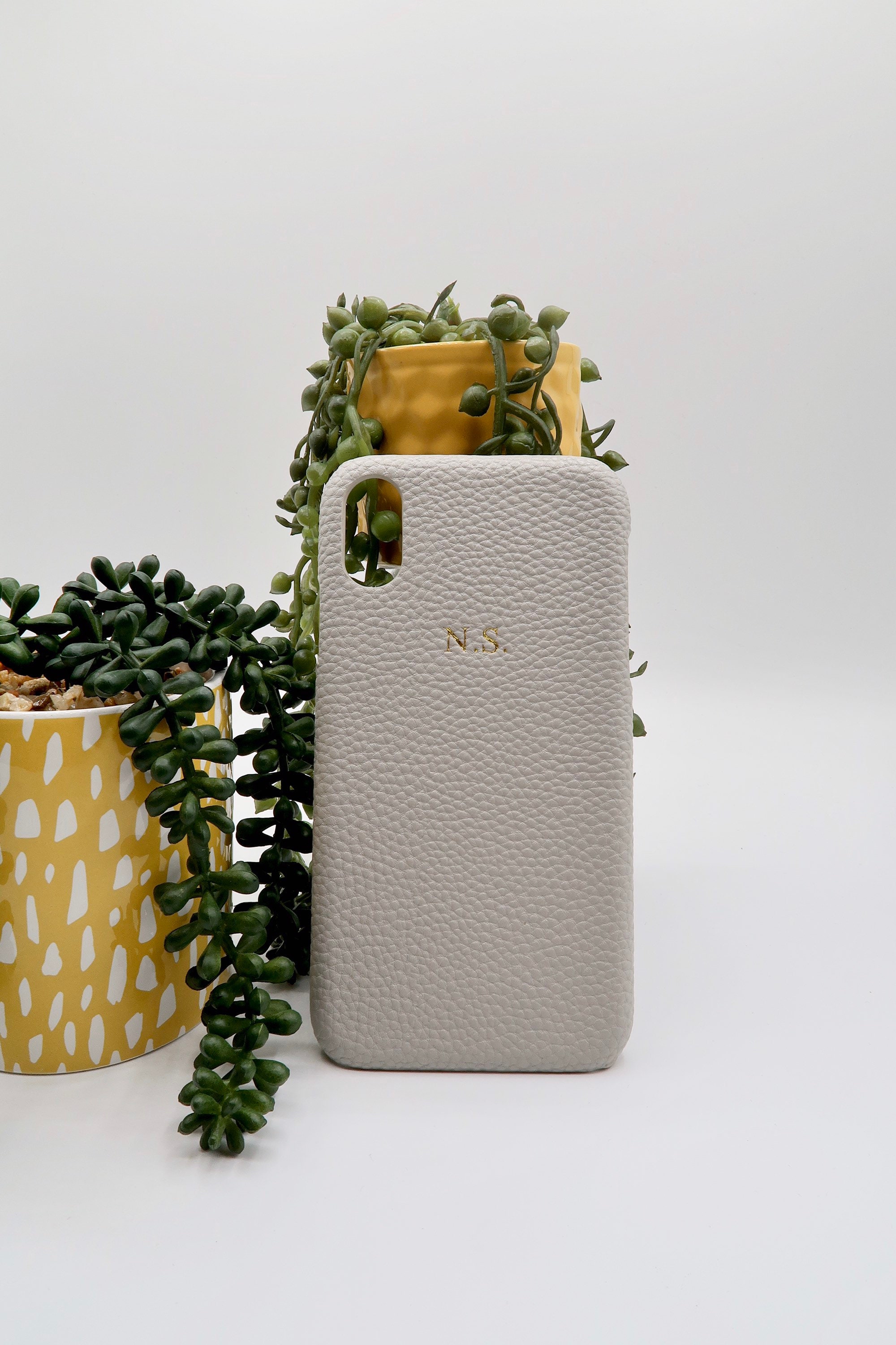 Iphone Pebble PU Leather Initials Phone Case X/ XS/ XR/ Iphone | Etsy UK