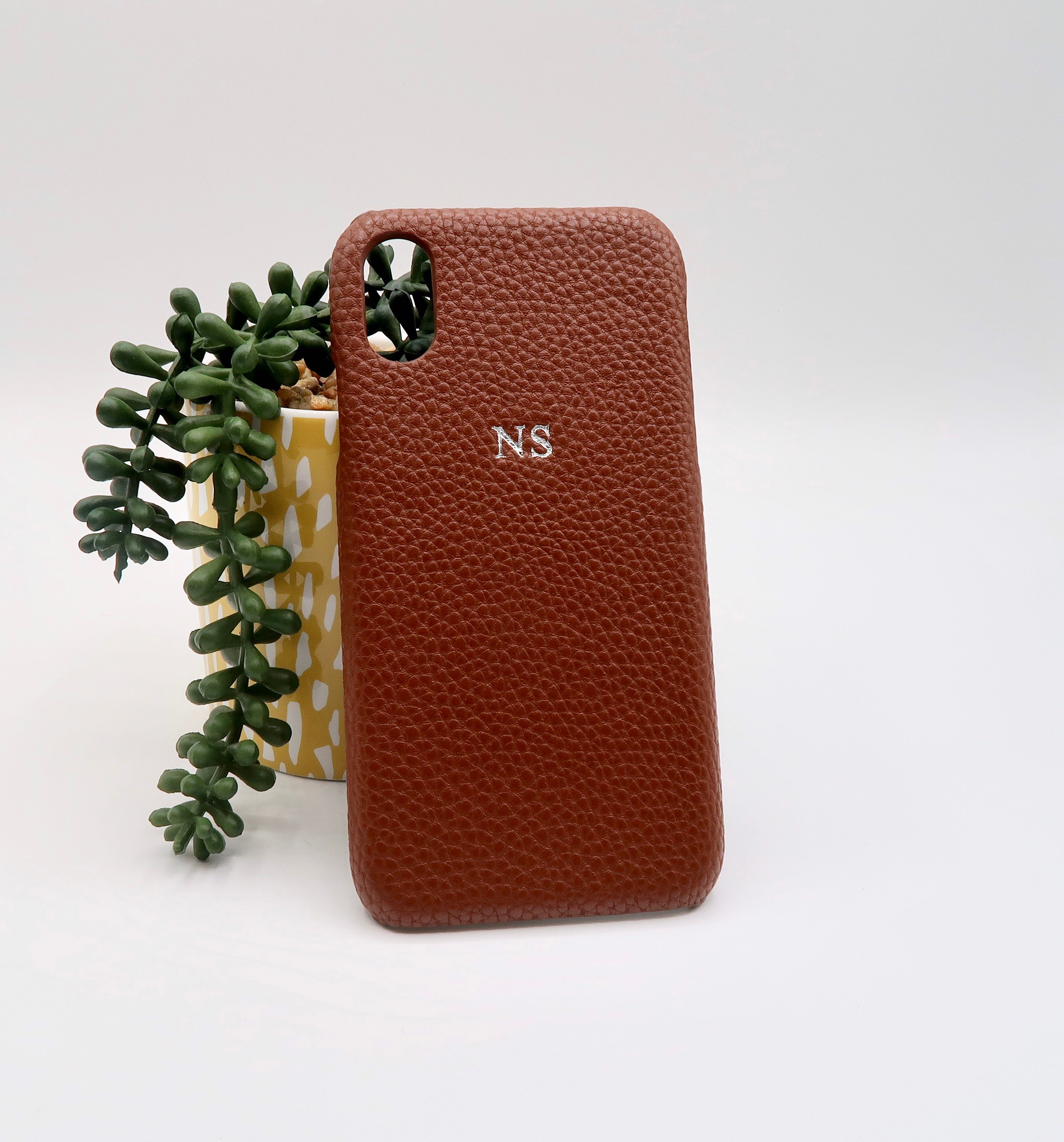 Iphone Pebble PU Leather Initials Phone Case X/ XS/ XR/ Iphone | Etsy UK