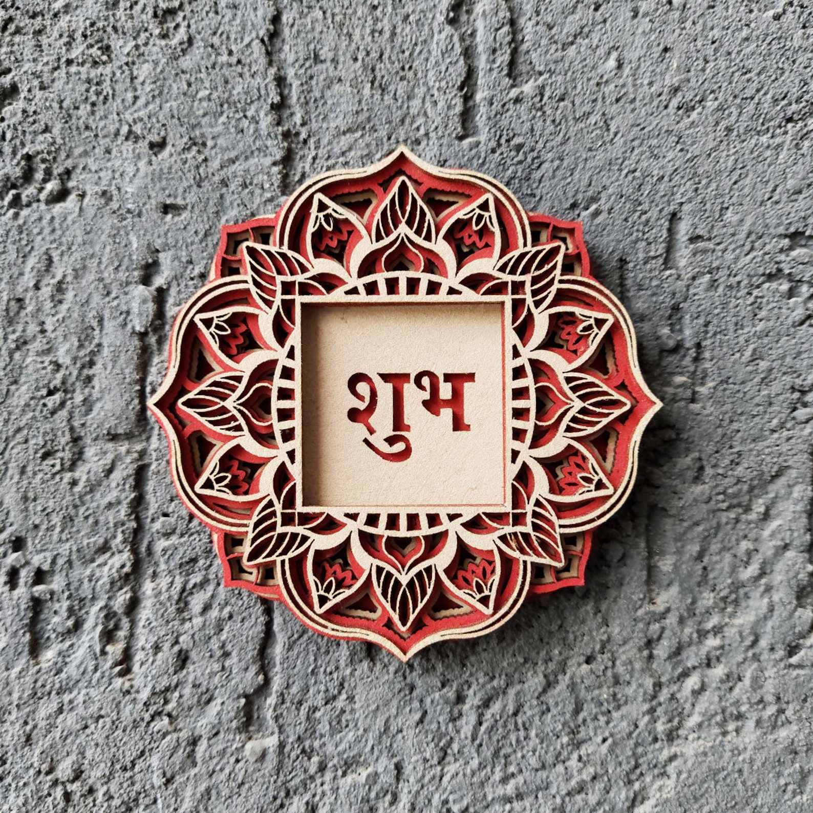 Subh Labh Wood Wall Decor Art Spiritual Art Gift Diwali Wall Hanging ...