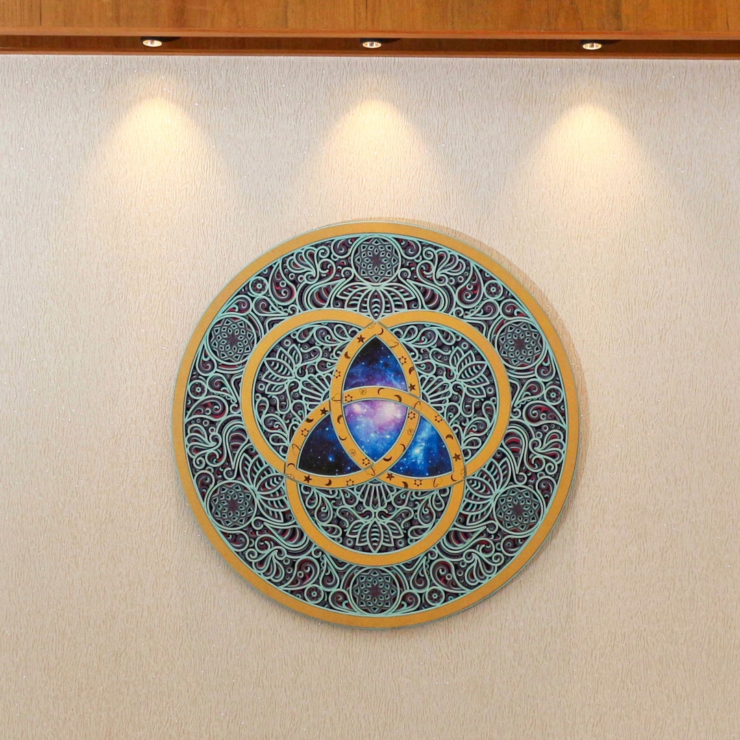 Wooden Trinity Mandala Wall Art: Universe Theme Decor - Etsy