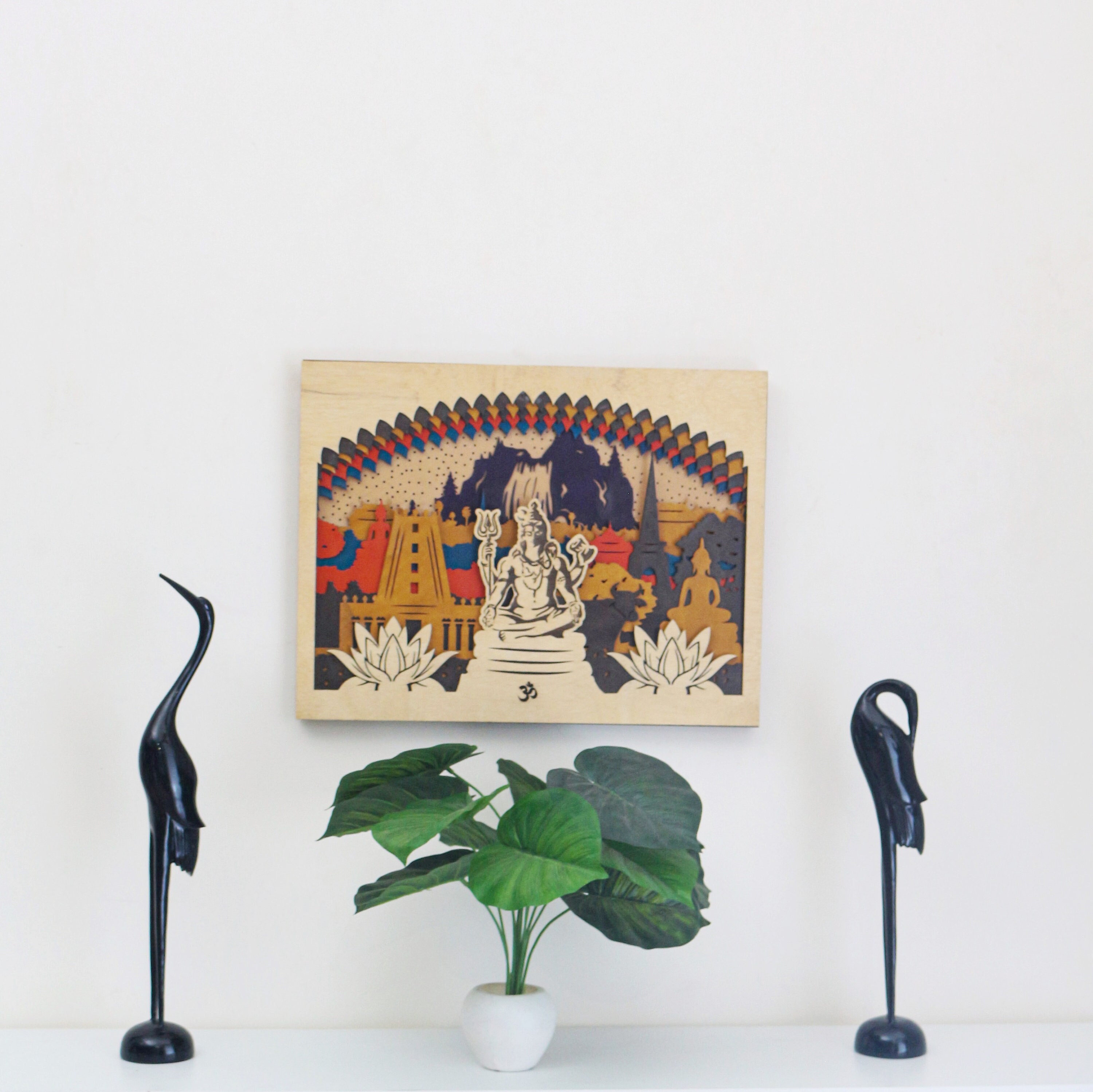 Mahadev Mandala Wooden Wall Art: Spiritual Décor, Housewarming Gift - Etsy