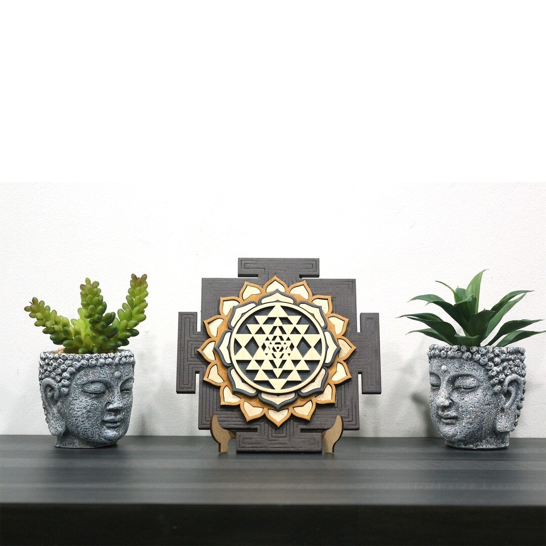 Sri Yantra Wooden Wall Art, Diwali Decor, Spiritual Gift - Etsy