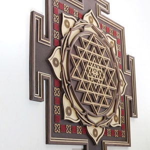 Shree Yantra Mandala Wooden Wall Art, Spiritual Home Decor - Etsy
