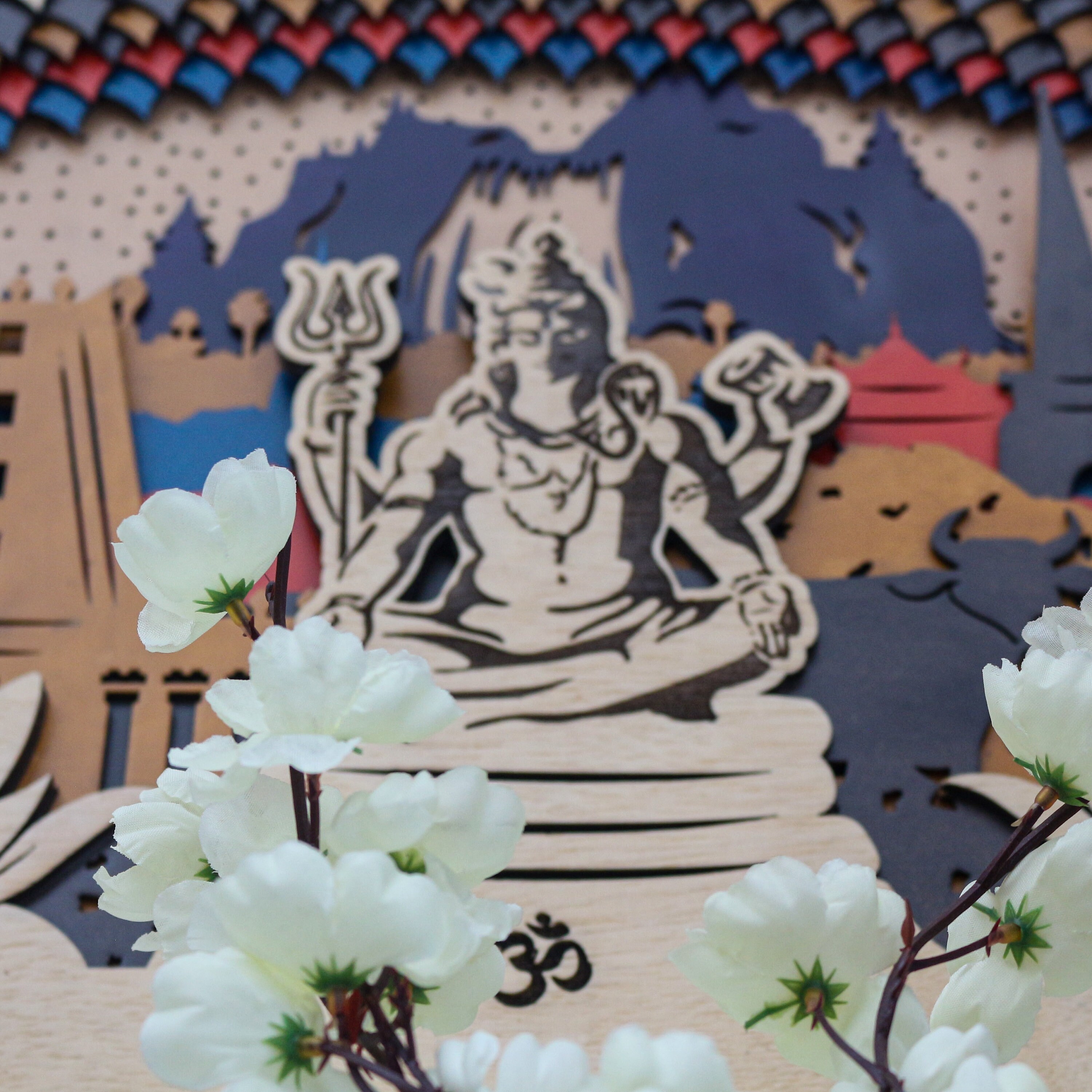 Mahadev Mandala Wooden Wall Art: Spiritual Décor, Housewarming Gift - Etsy
