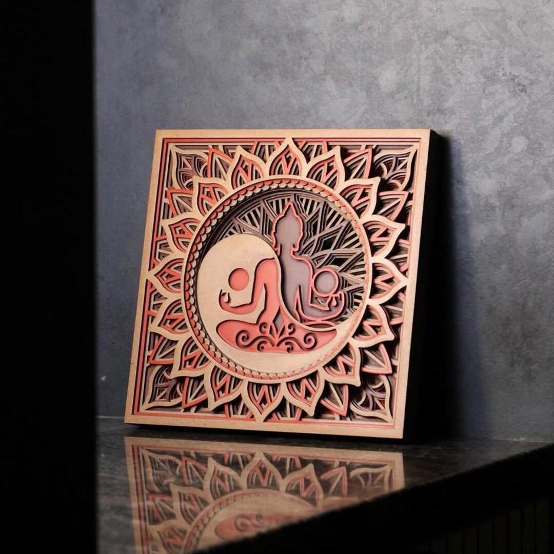 Buddha Mandala Wall Art Bodhi Tree Wood Art Work Desk Showpiece Gift ...