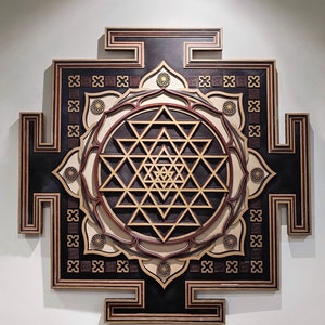 Shree Yantra Mandala Wall Art Living Room Décor Wooden Wall Art Shri ...