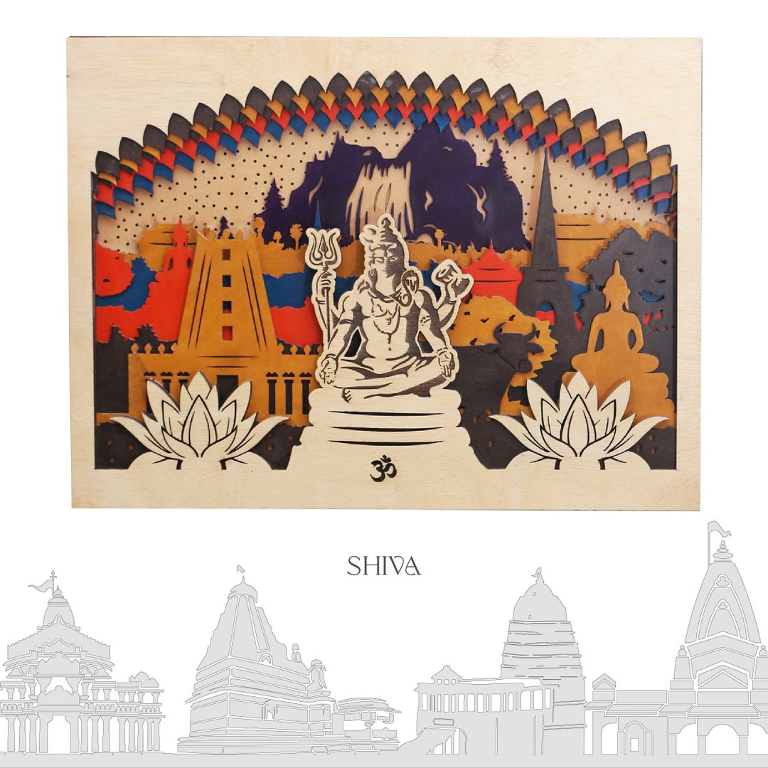 Mahadev Mandala Wooden Wall Art: Spiritual Décor, Housewarming Gift - Etsy