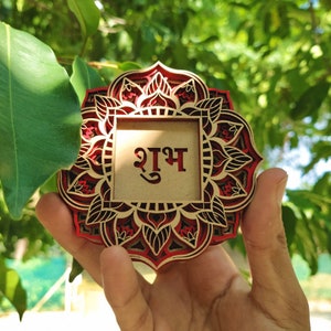 Subh Labh Wood Wall Decor Art Spiritual Art Gift Diwali Wall Hanging ...