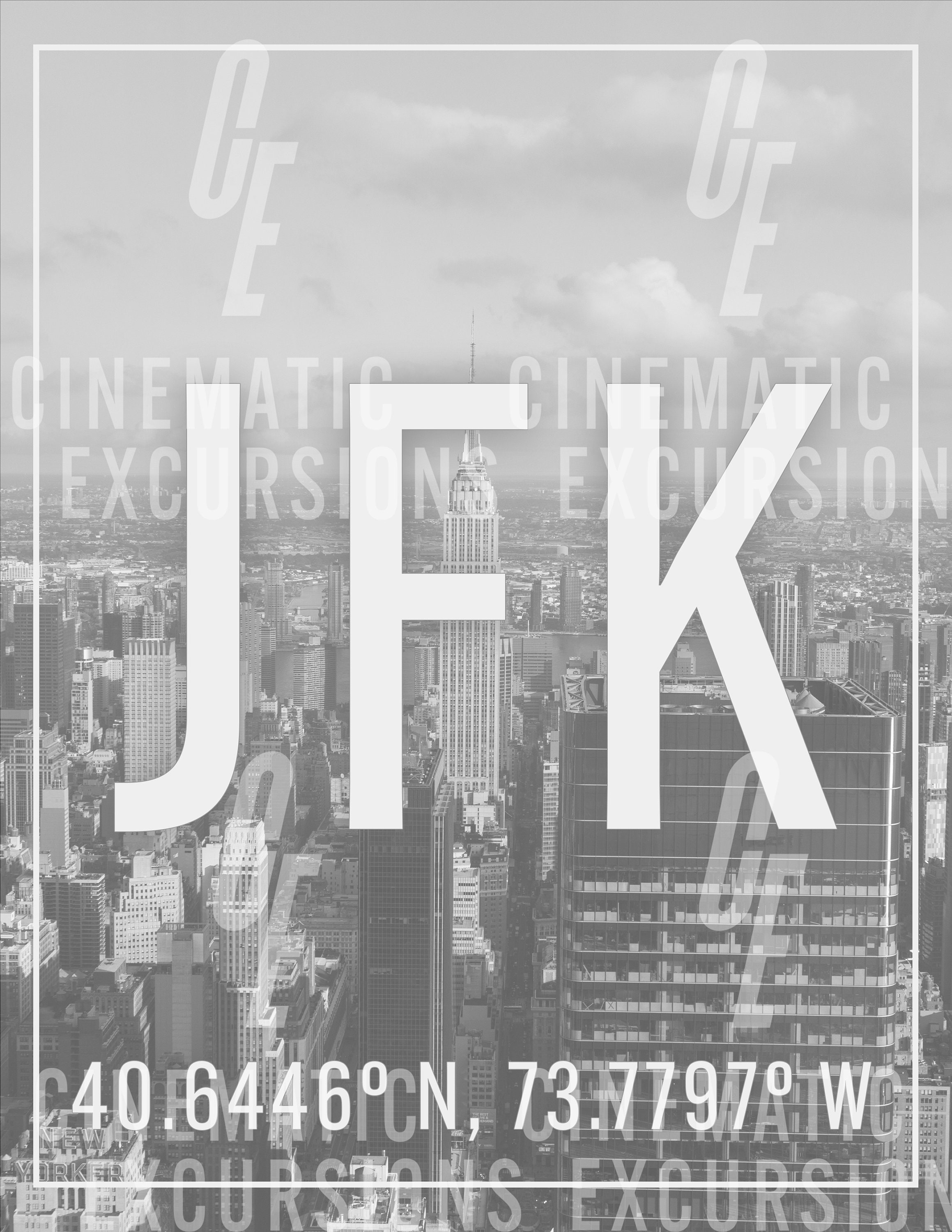 JFK Airport Code Poster | Black & White NYC Travel Print - Etsy