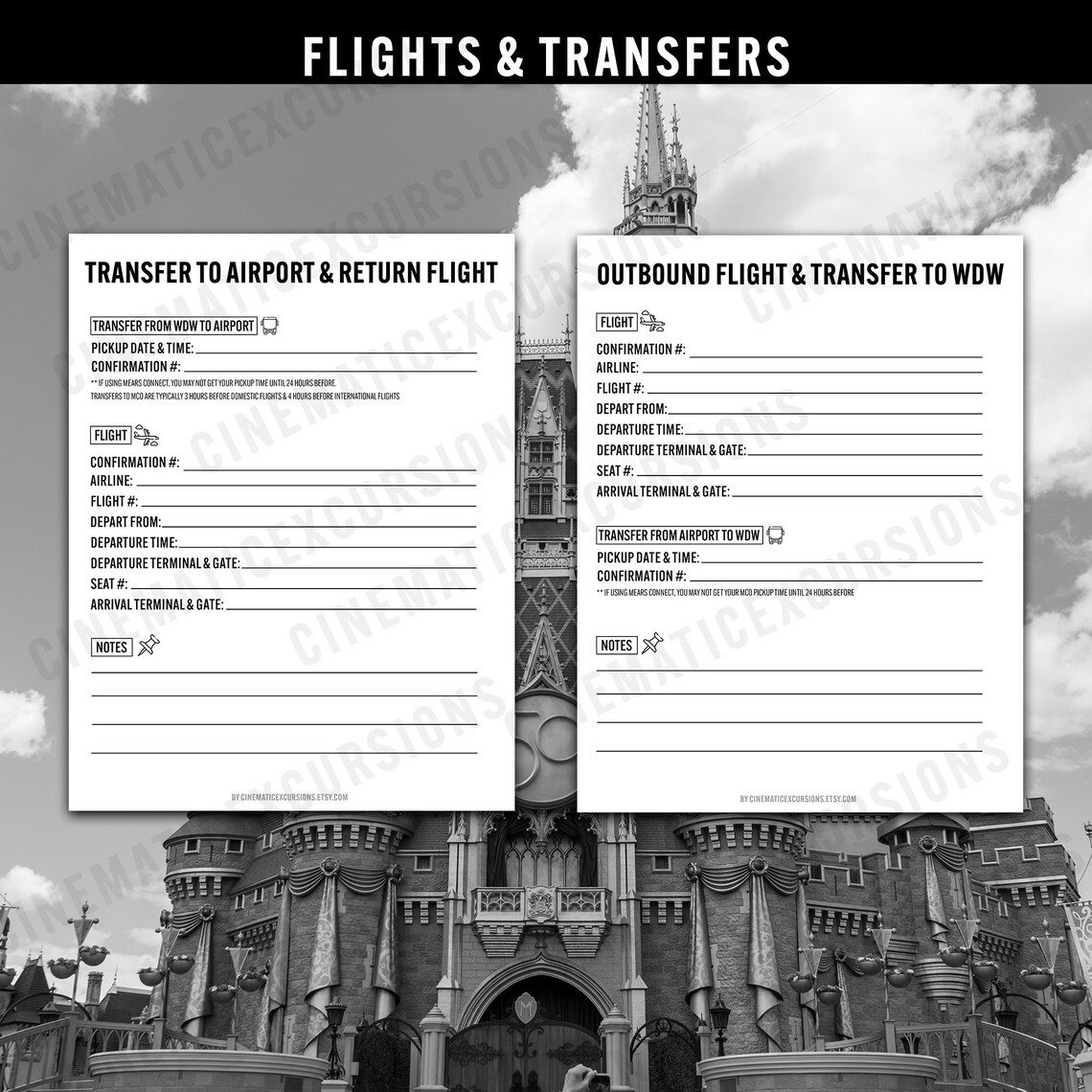 Printable Minimalist WDW Planner, 15 Pages, Park Day Planner ...