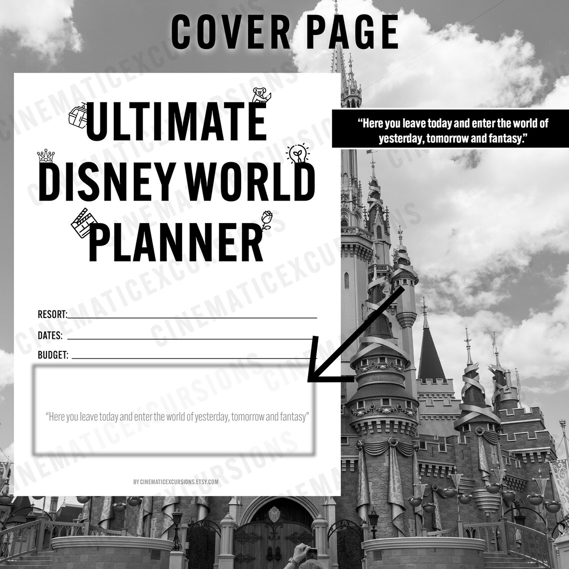 Printable Minimalist WDW Planner, 15 Pages, Park Day Planner ...