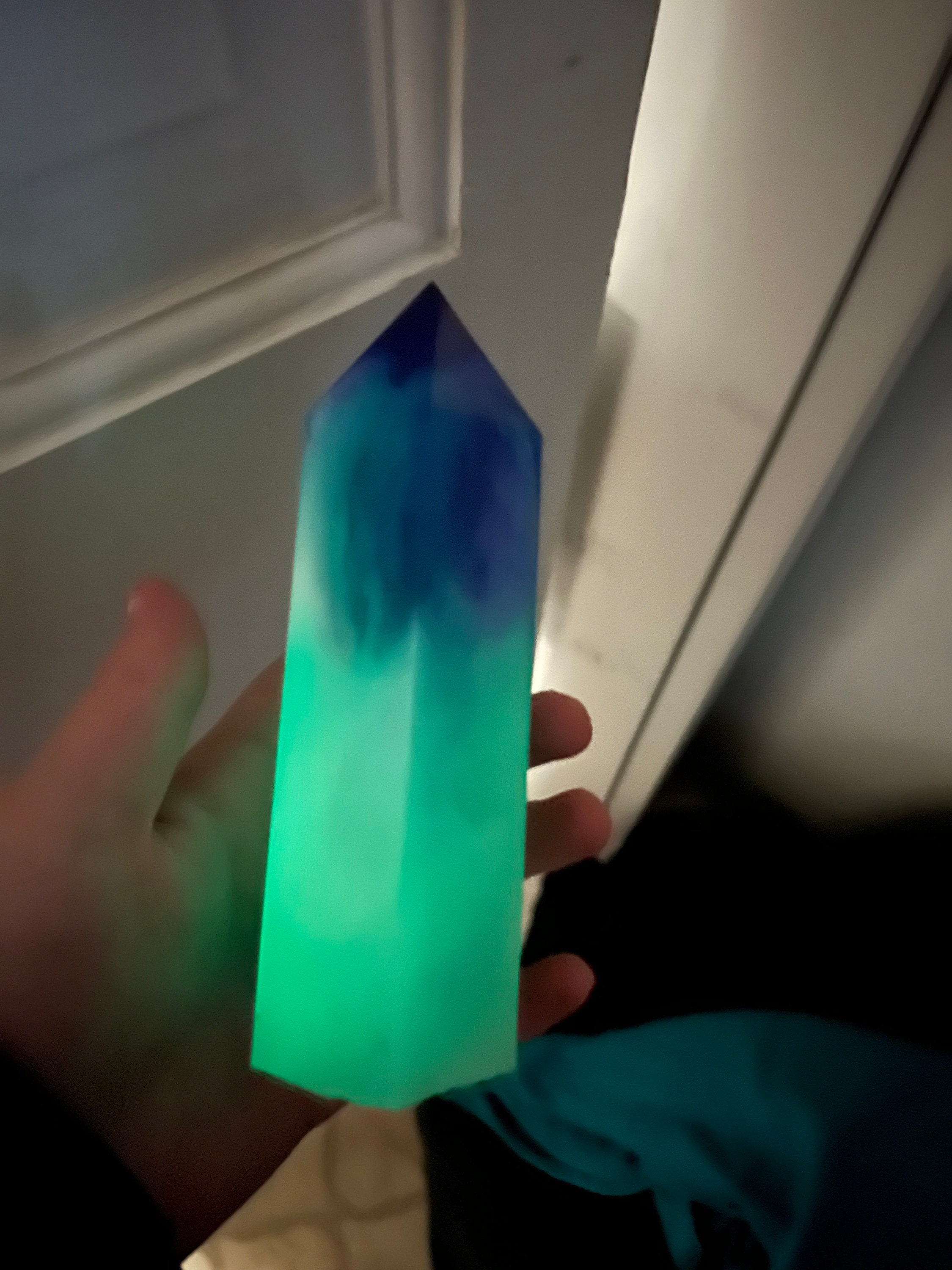 Glow in the Dark Fluorite Resin Crystal Tower - Etsy