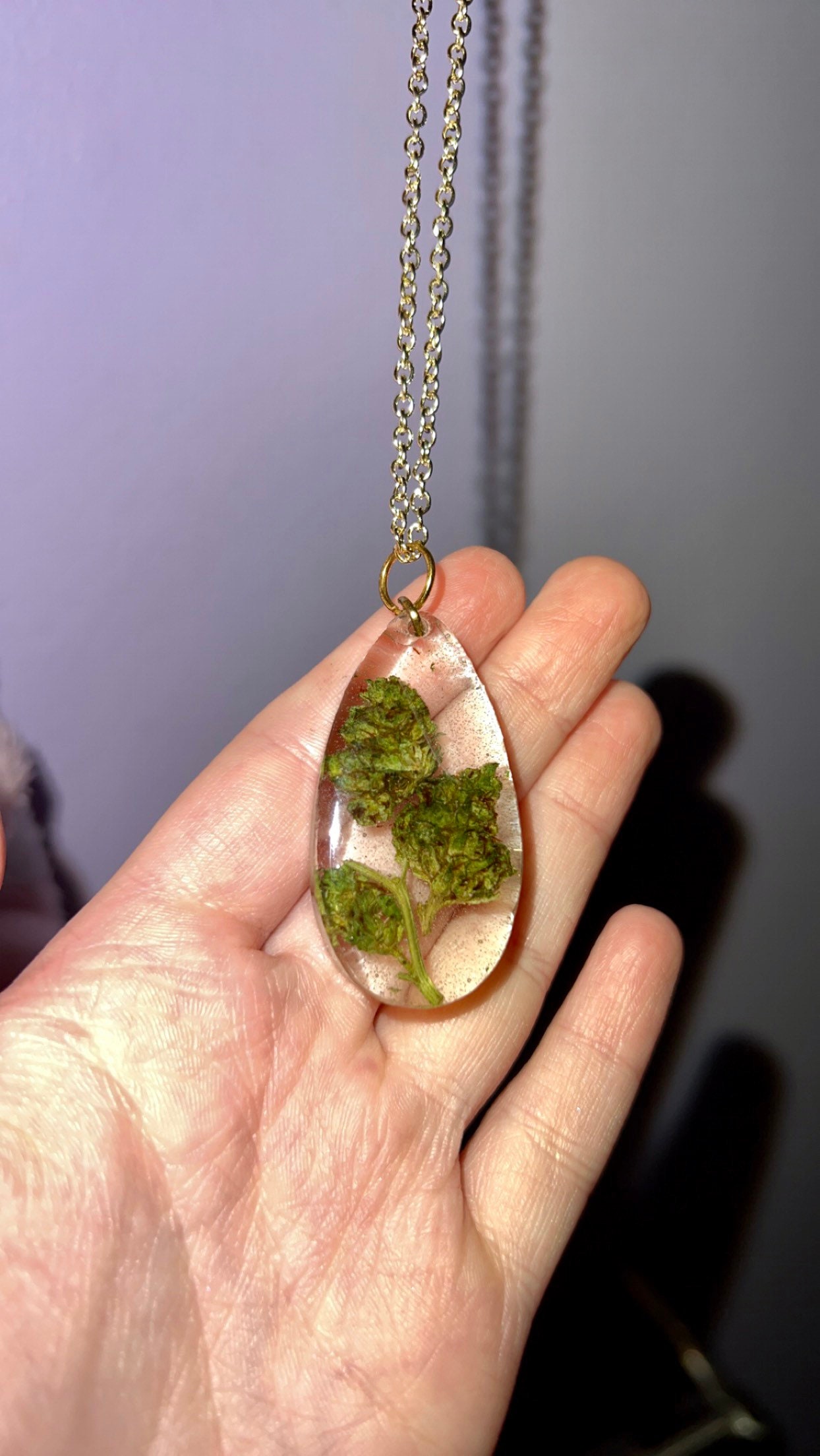 Nug Pendant Stoner Necklace Gold Chain Resin Drop Pendant - Etsy