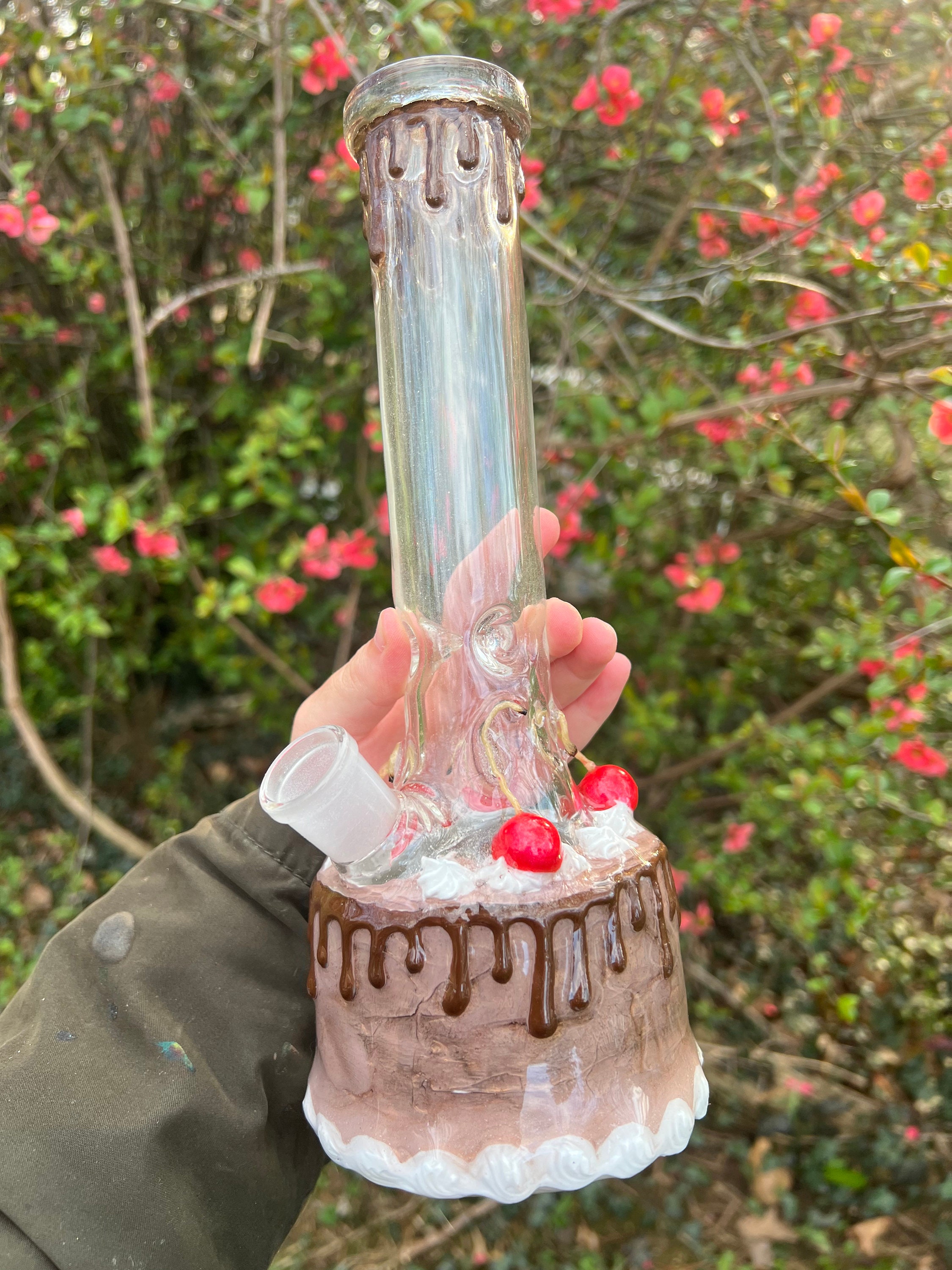 Cherry Bomb Chocolate Drip Cake Vase - Etsy