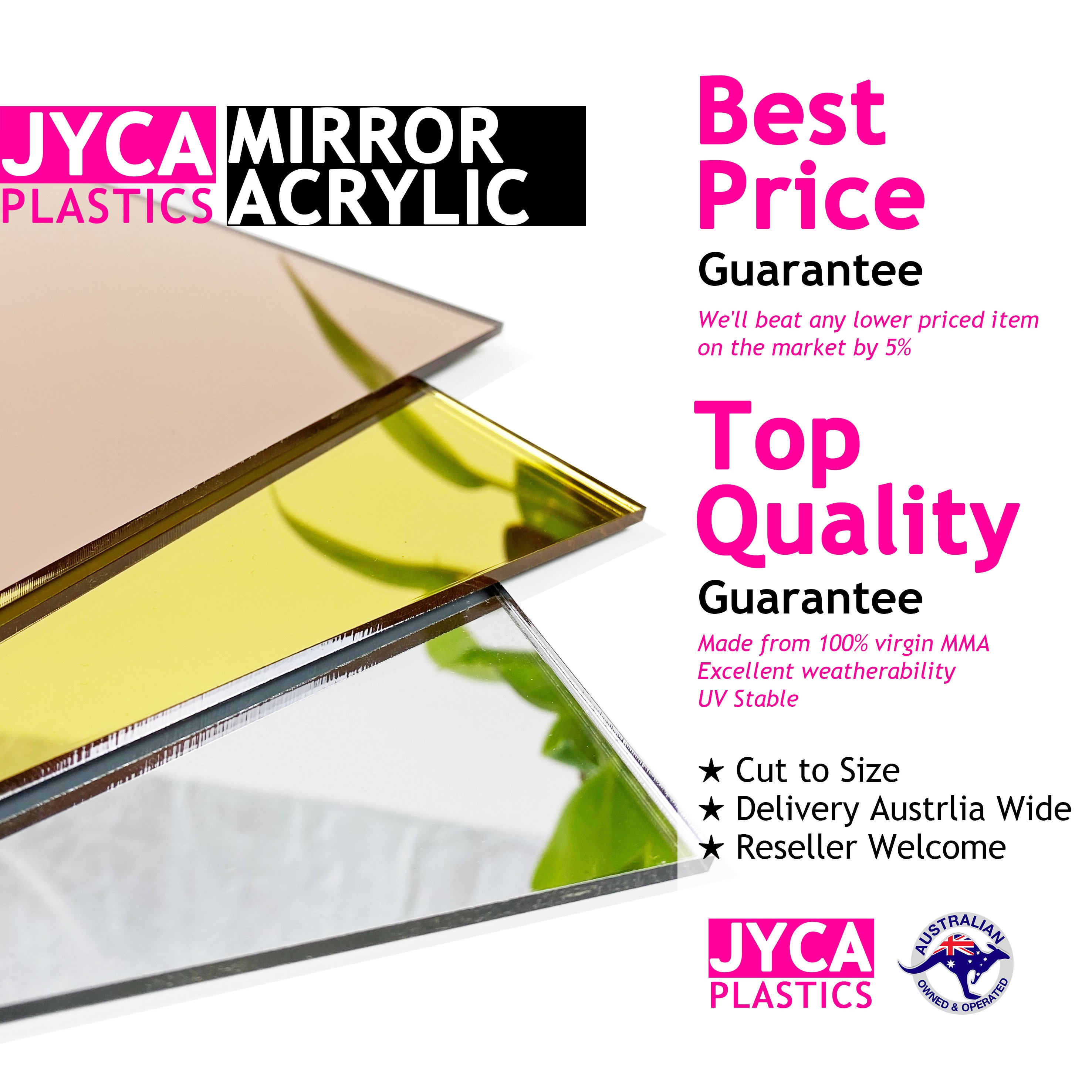 Mirror Acrylic Sheet Perspex Sheet Panel 【silver | Gold | Rose Gold ...