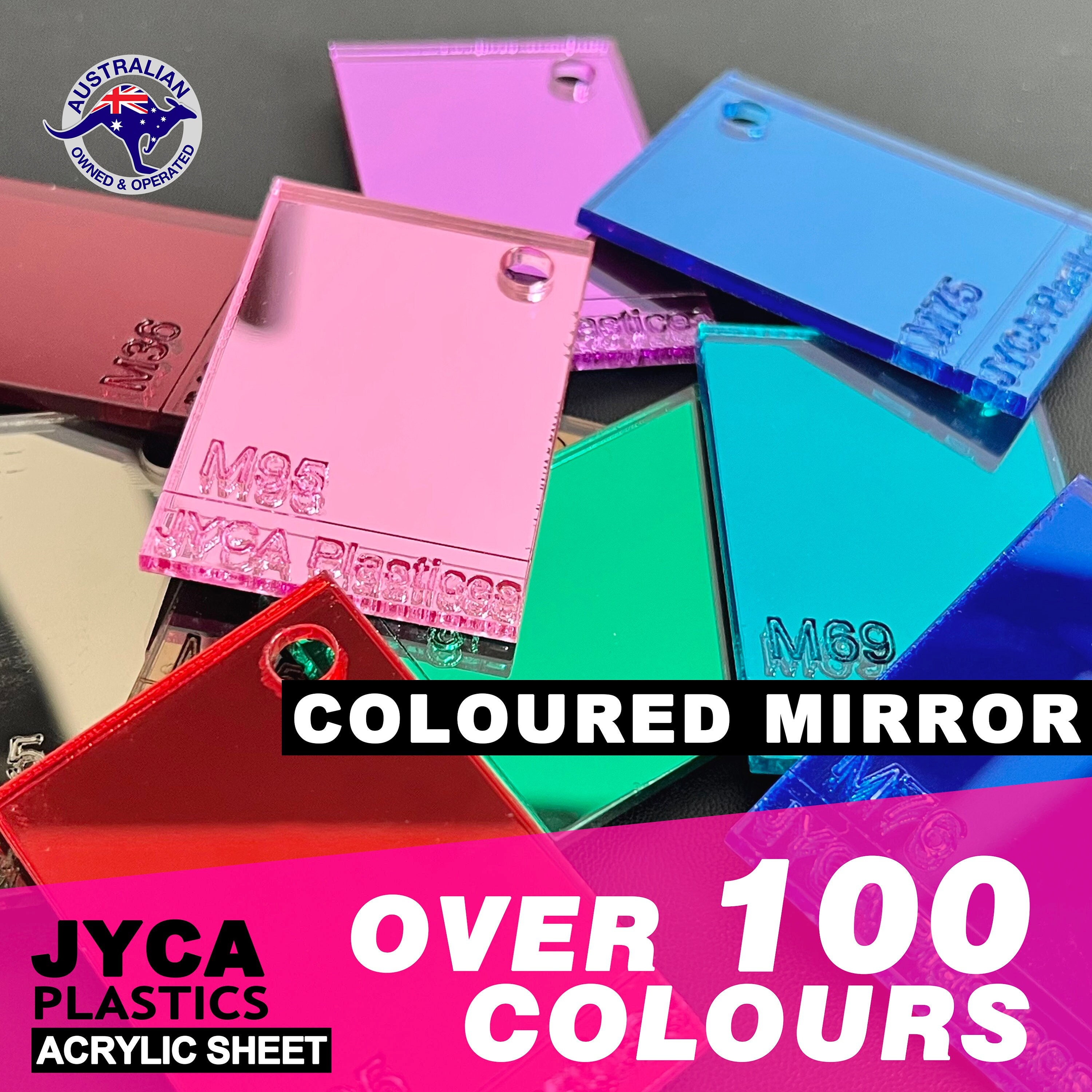 COLOURED MIRROR Acrylic Sheet Perspex Sheet Panel 14 Colours Free Post ...