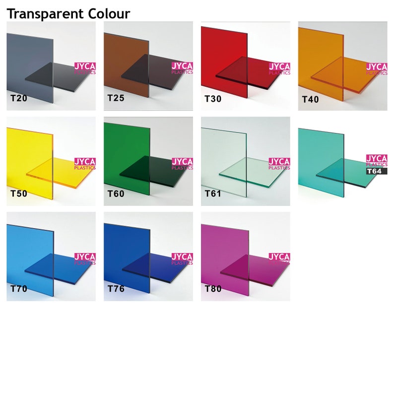 COLOUR TINT TRANSPARENT Acrylic Sheet Colour Tinted Perspex Sheet Panel ...