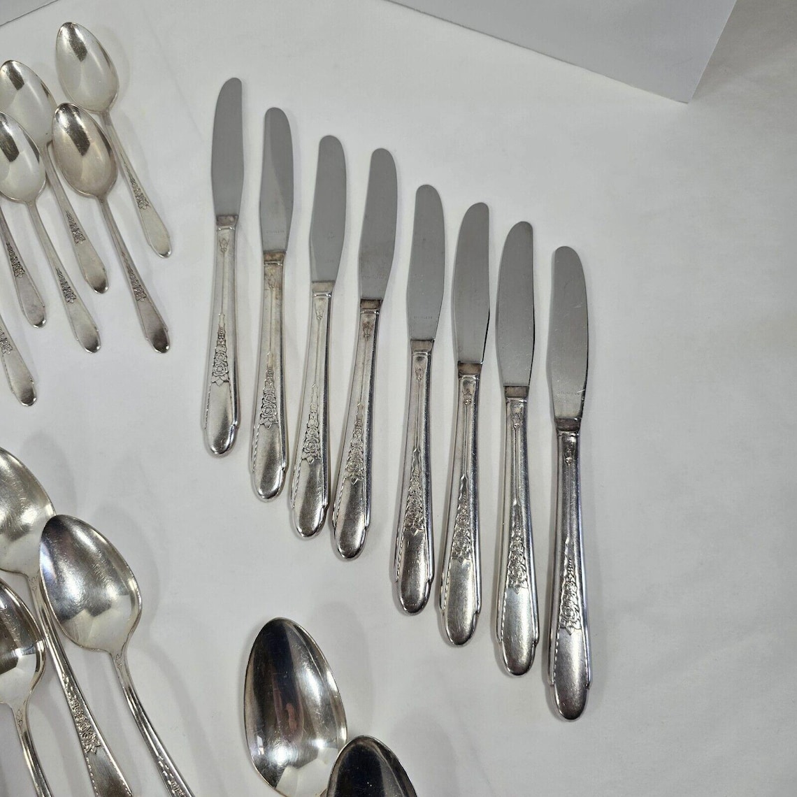 Wm Rogers & Son IS Silverplate Gardenia Pattern Flatware Silverware 51 ...