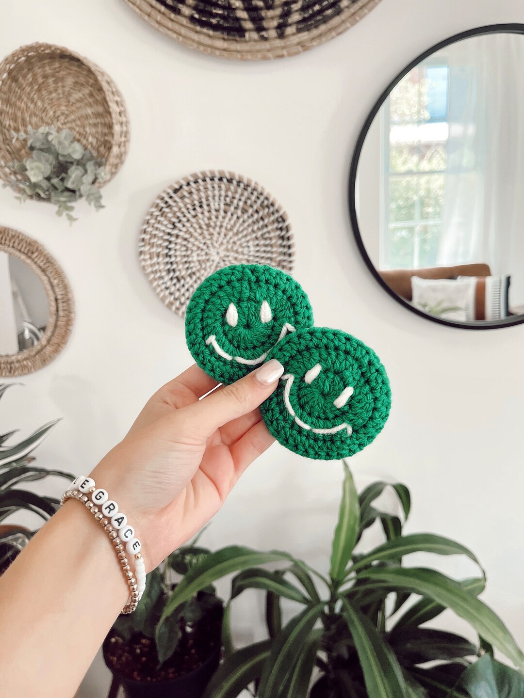 Smiley Face & Wave Car Coasters - Etsy