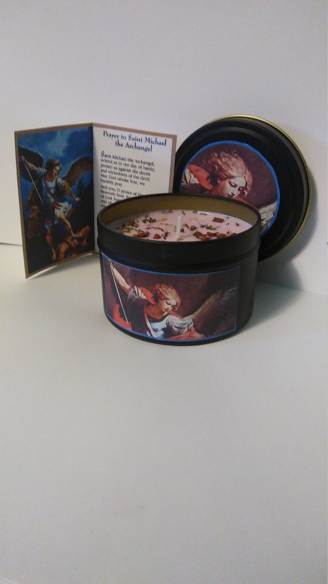 Fiery Wall of Protection Candle, St. Michael Prayer Card Included - Etsy