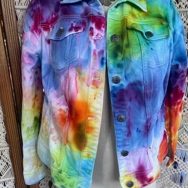 Denim Jacket With Rainbow - Etsy