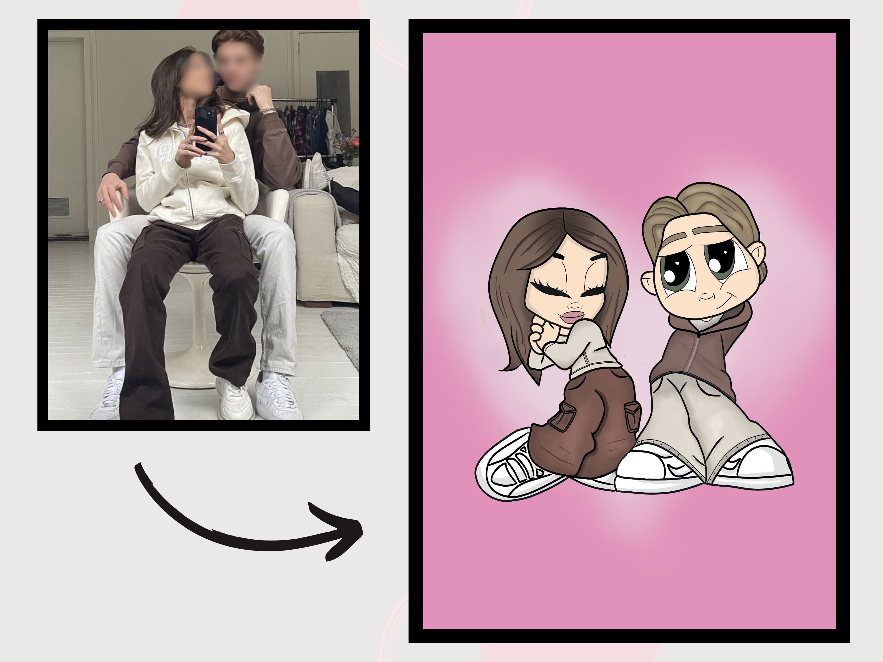 Y2K Cartoon Character Art, Couple Gift, Digital Art - Etsy