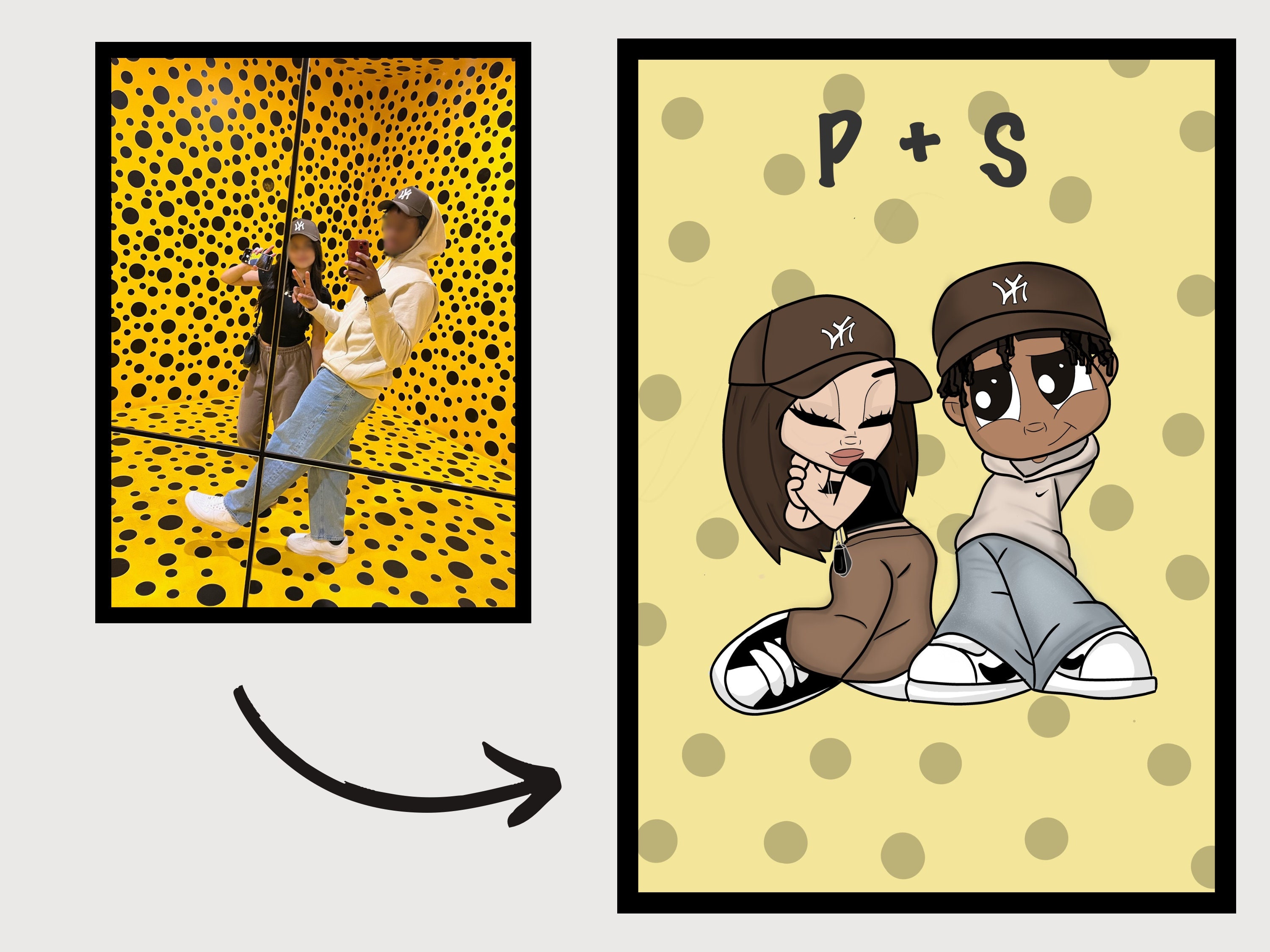 Y2K Cartoon Character Art, Couple Gift, Digital Art - Etsy