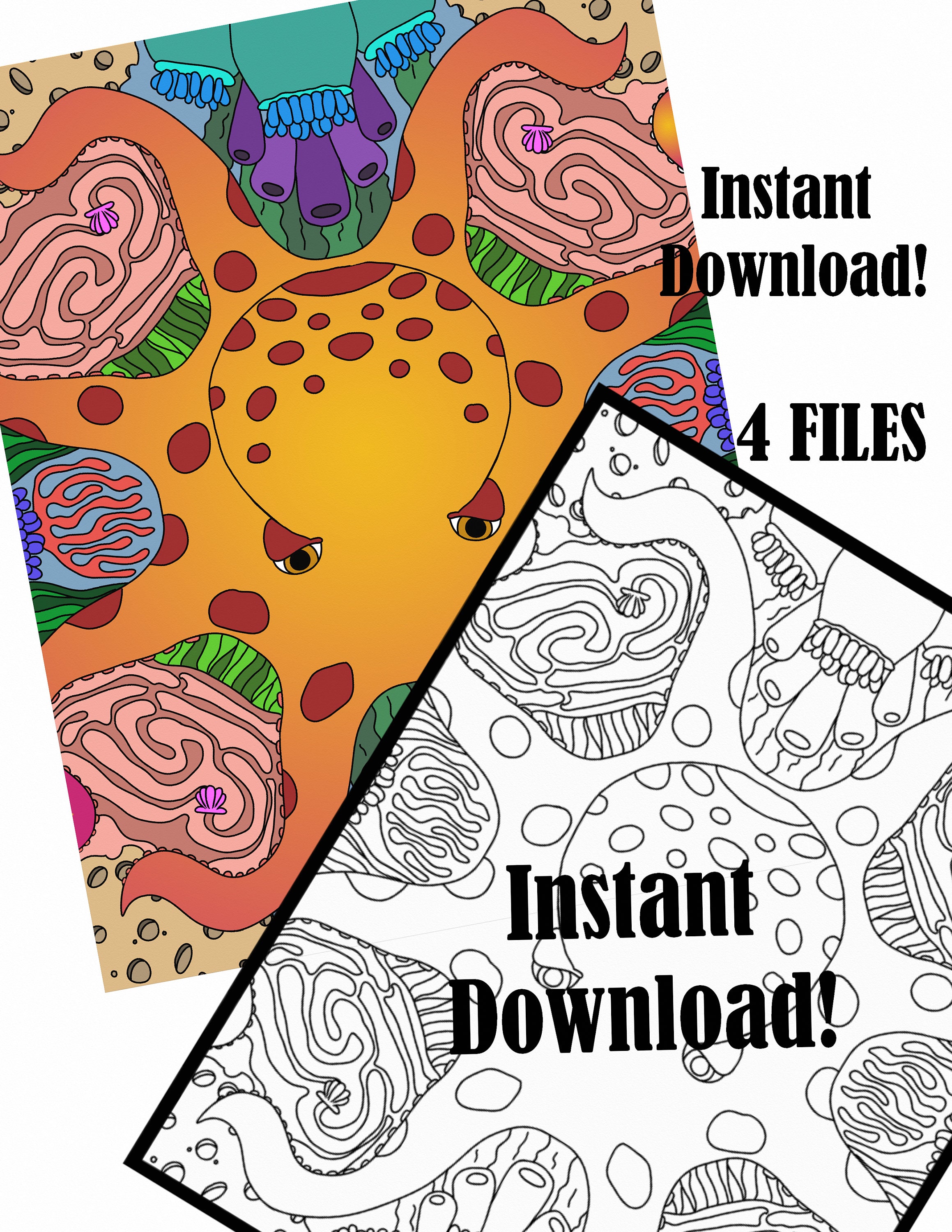 INSTANT DOWNLOAD Ocean Theme Coloring Pages - Etsy