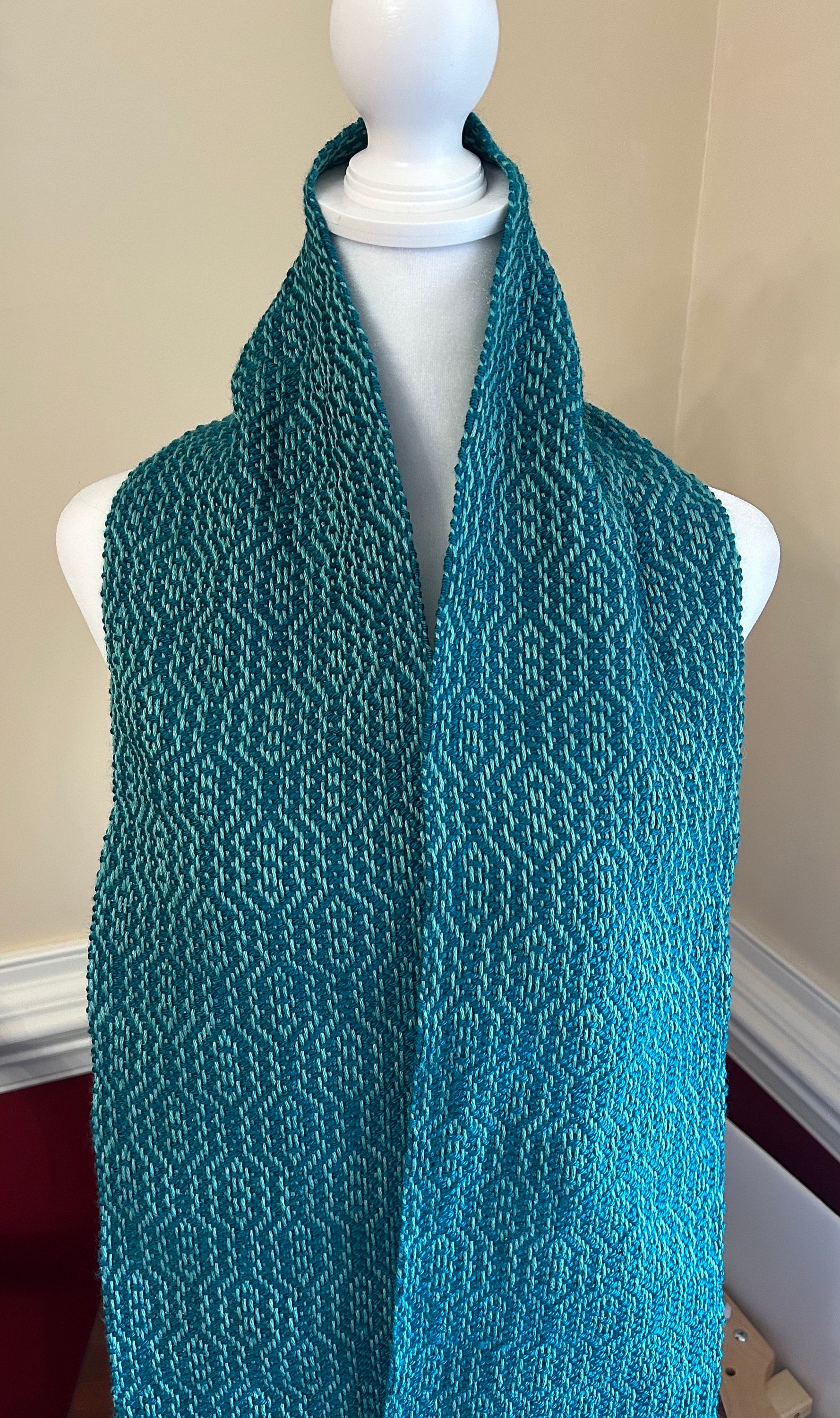 Handwoven Teal and Jade Scarf: Handmade Winter Scarves - Etsy