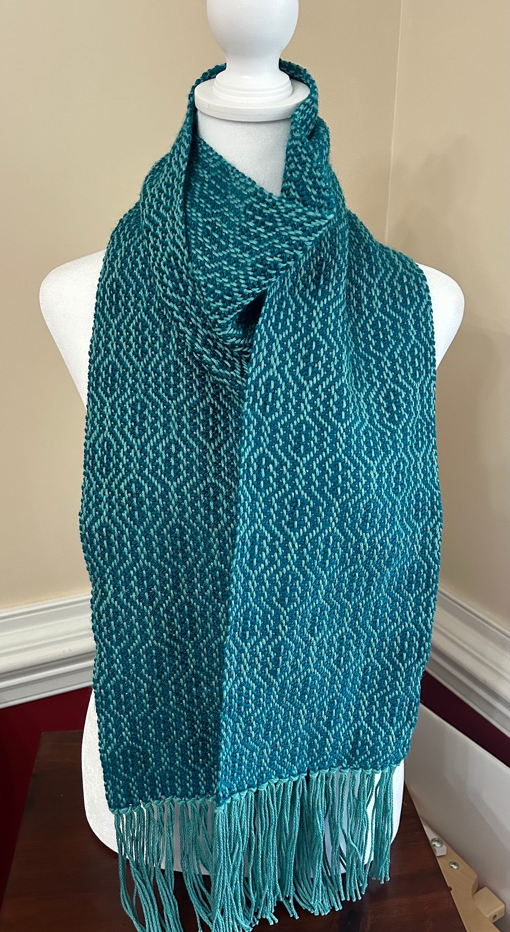 Handwoven Teal and Jade Scarf: Handmade Winter Scarves - Etsy