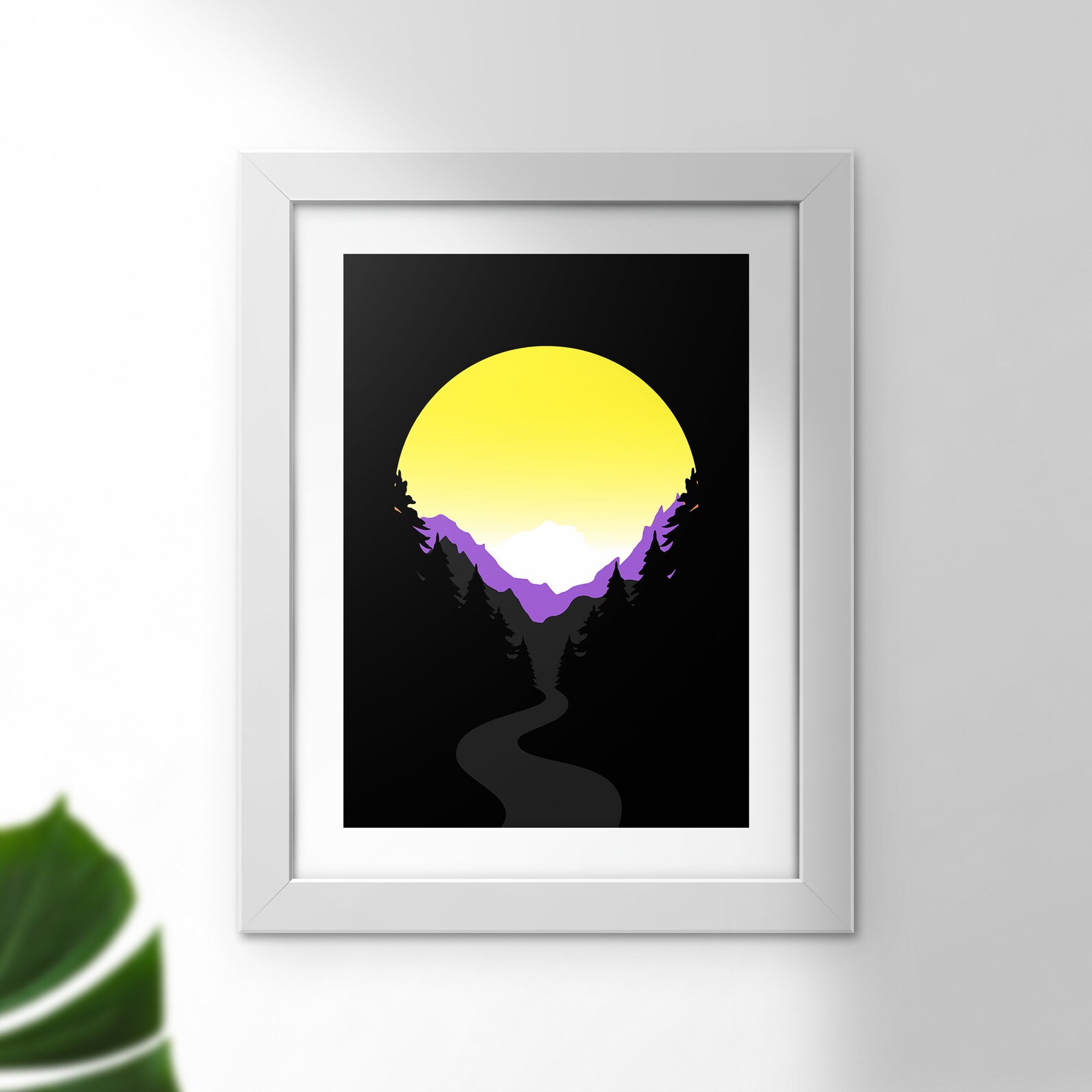 Non Binary Sunset Art Print Non Binary Poster Wall Art For | Etsy