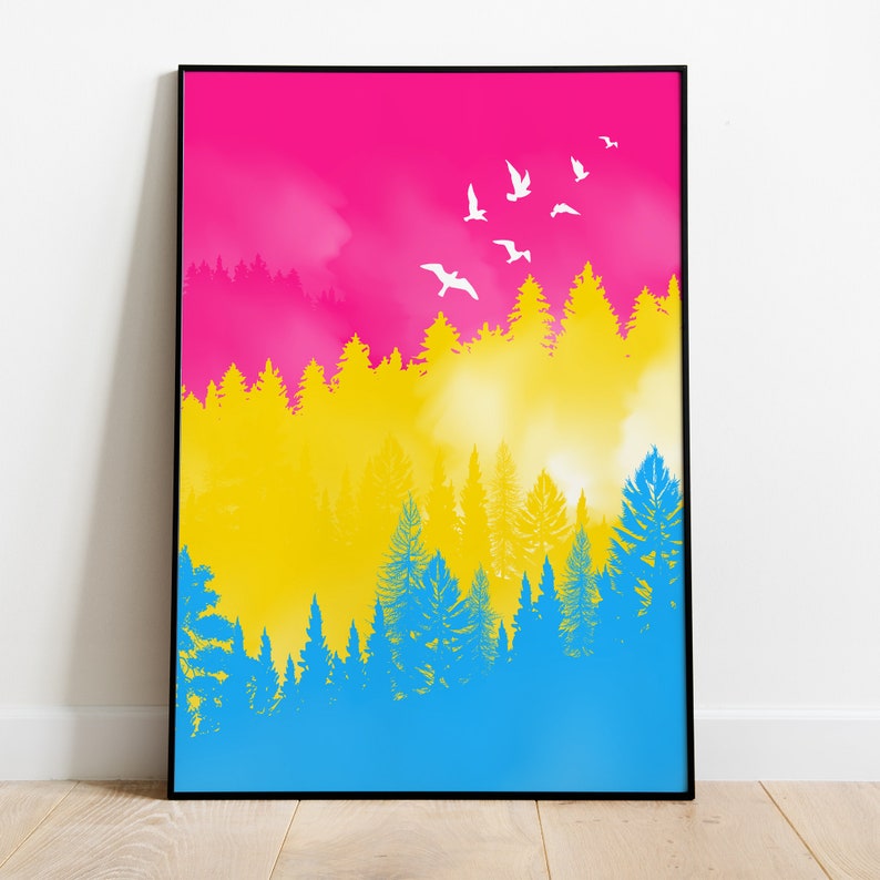 Pansexual Art Print, Pansexual Poster for Home Decor, Pansexual Flag ...