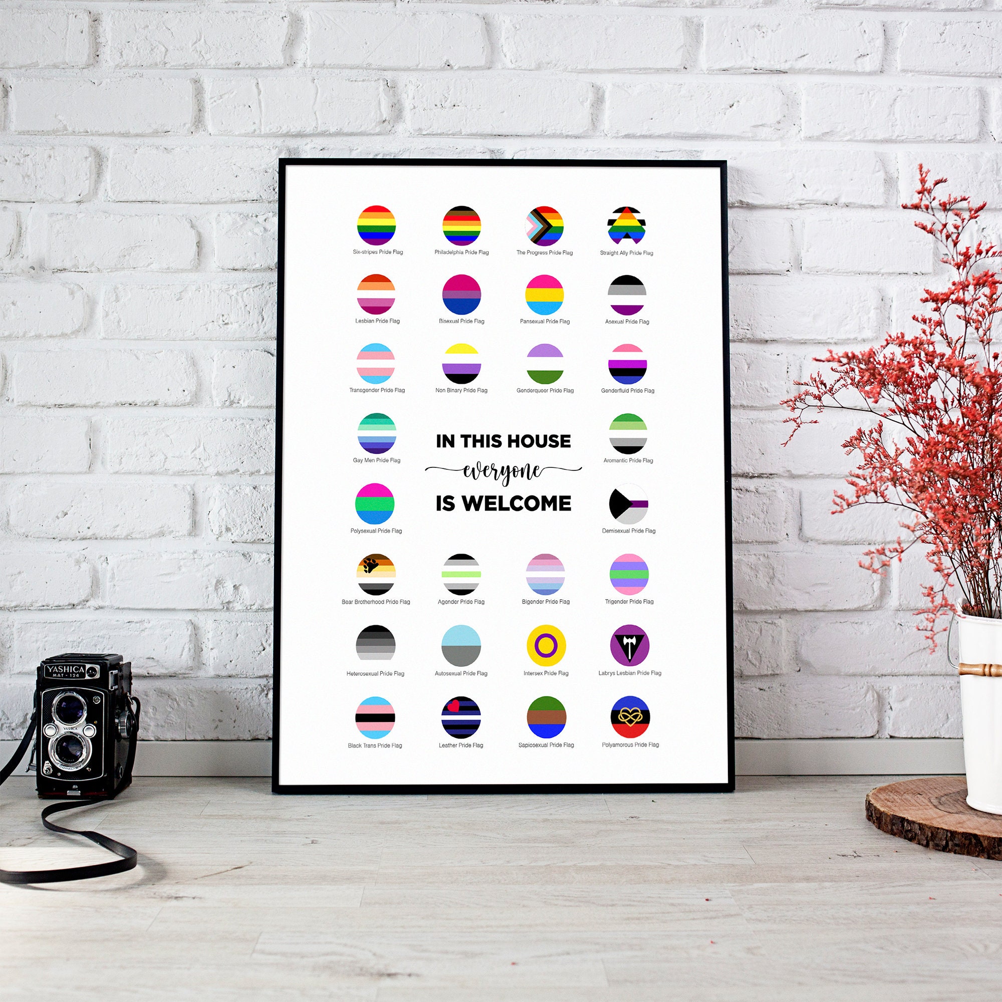 In This House Everyone is Welcome Here LGBT Flags Art Print - Etsy