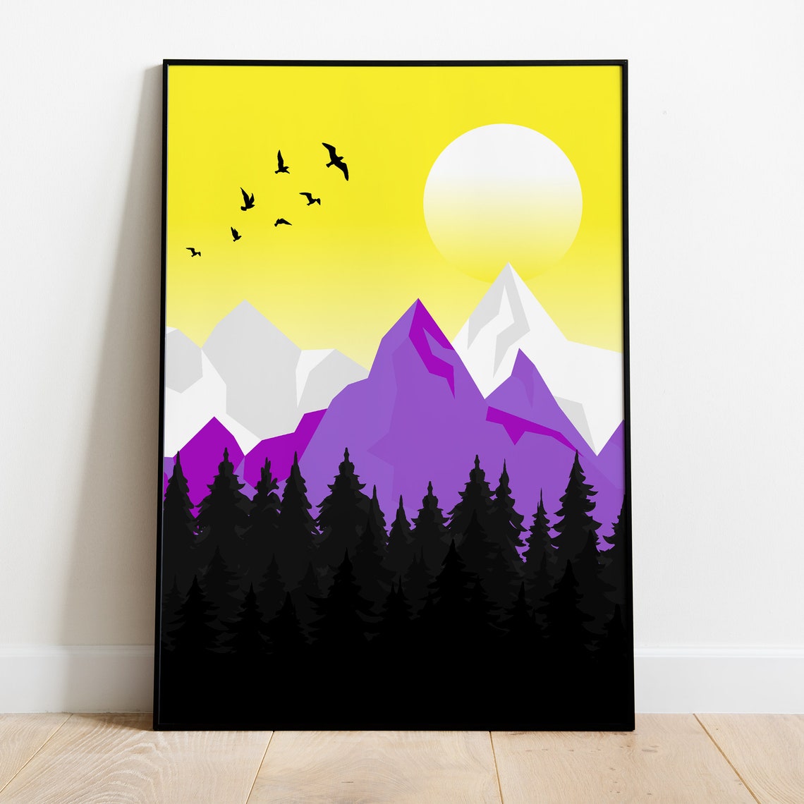 Non Binary Landscape Art Print, Nonbinary Minimal Poster Wall Art for ...