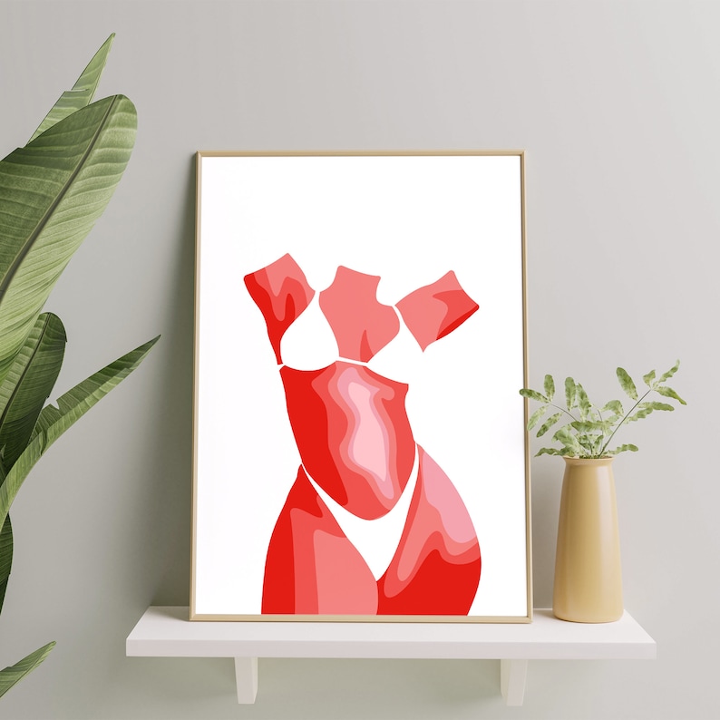 Curvy Body Art Print, Curvy Woman Poster, Body Positive Print, Colorful ...