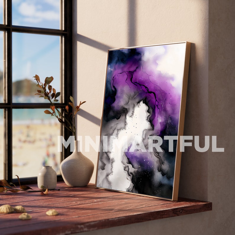 Subtle Asexuality Flag Art Print, Asexual Pride Marble Wall Art Poster, Asexuality Painting ...