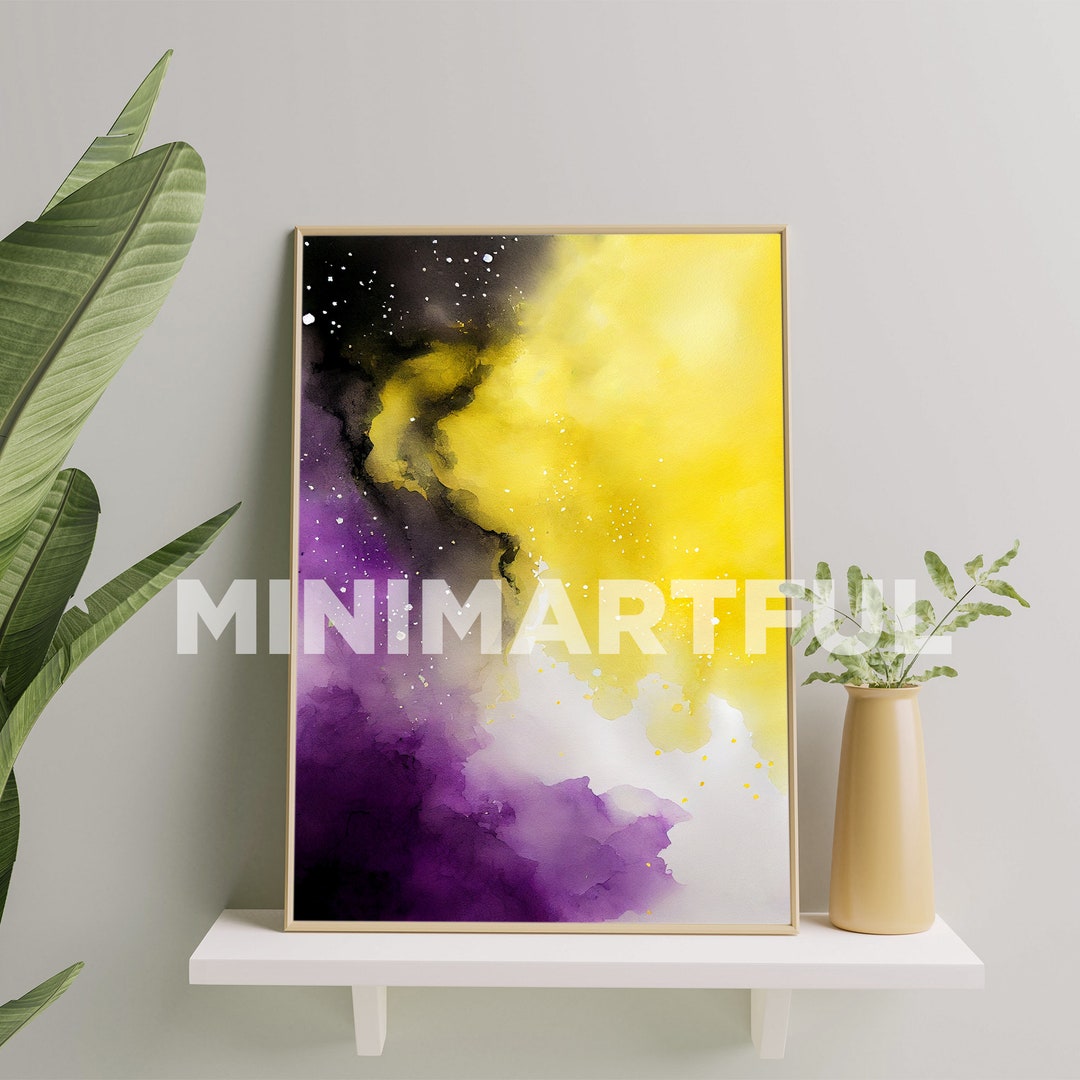 Subtle Nonbinary Pride Flag Art Print, Non Binary Marble Wall Art ...