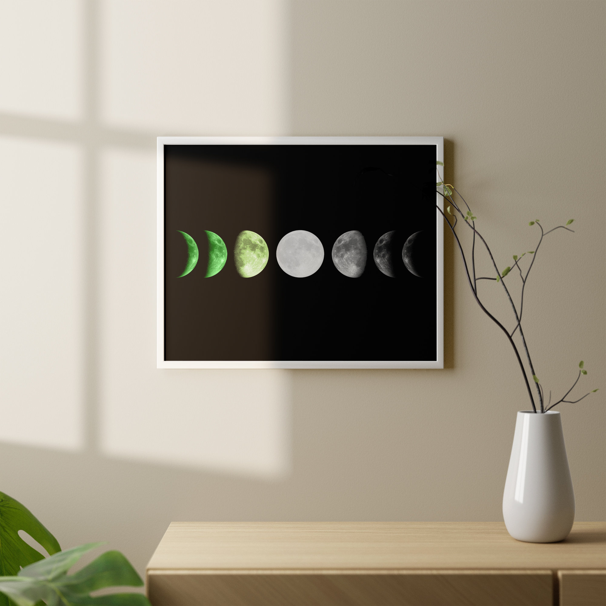 Aromantic Moon Phase Art Print Aromantic Pride Flag Wall Art - Etsy